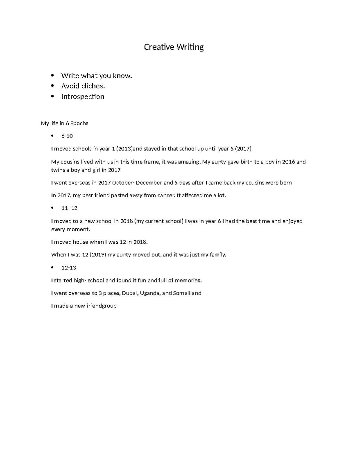 Creative Writing - english - Creative Writing Write what you know ...