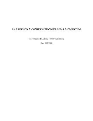 Lab report 5 Physics (Work and energy) - LAB SESSION 5: WORK AND ENERGY ...