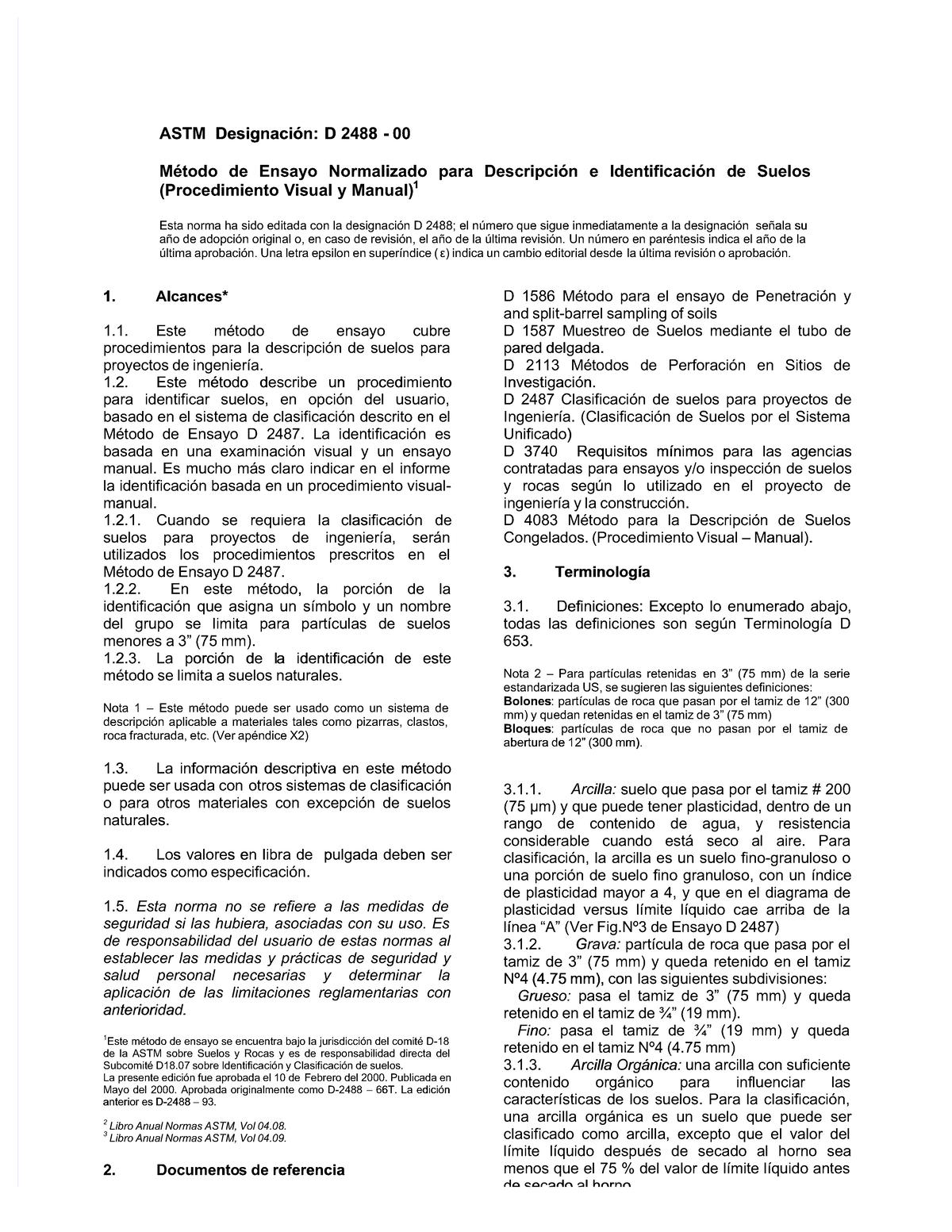Pdf-astm-d-2488 compress - ASTM ASTM Designación: D Designación: D 2488 ...