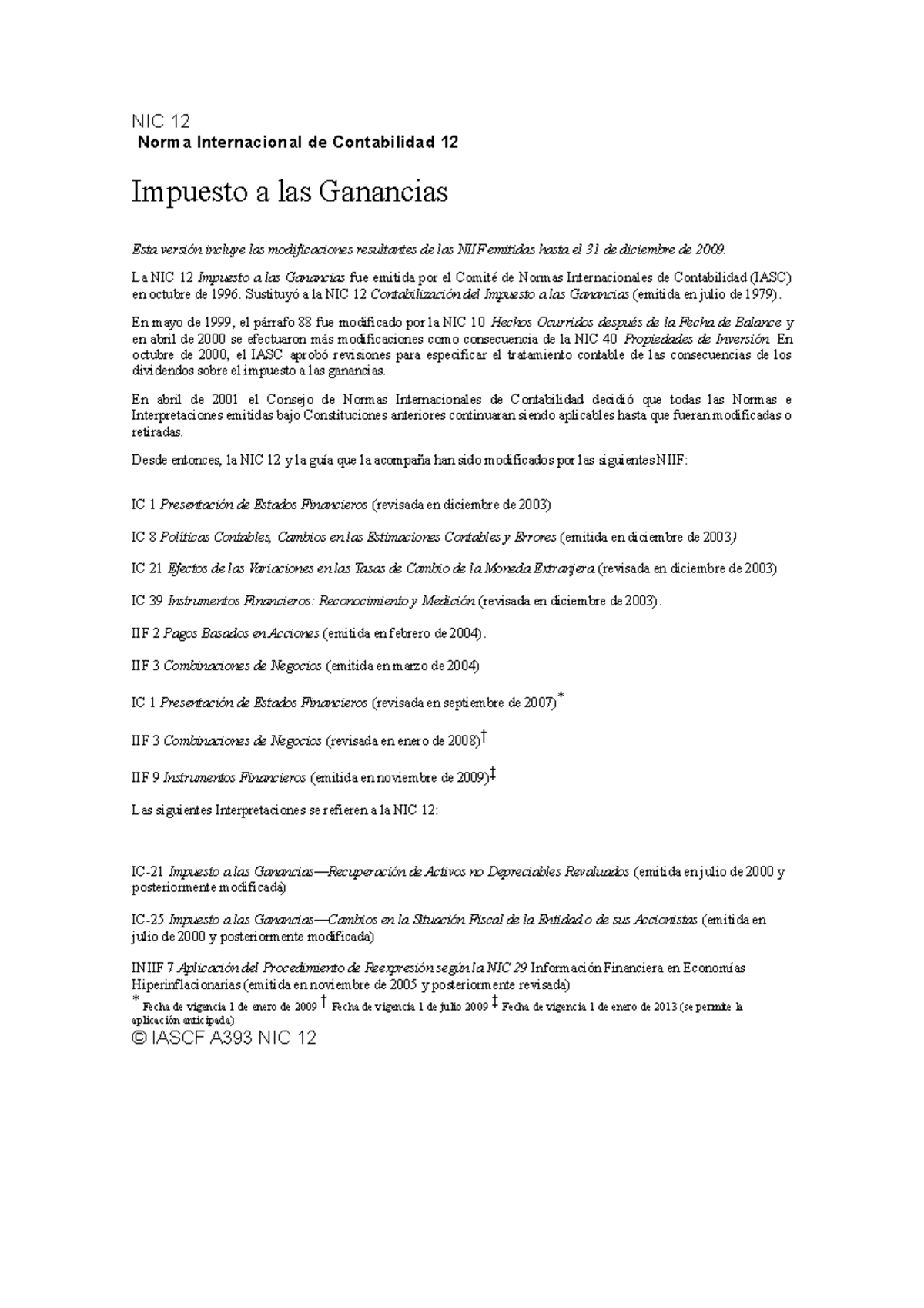 NIC 12 Resumen Guillermo - NIC 12 Norma Internacional de Contabilidad ...