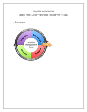 Dm 1 - Disaster management - UNIT I NOTES GE8071 DISASTER MANAGEMENT ...