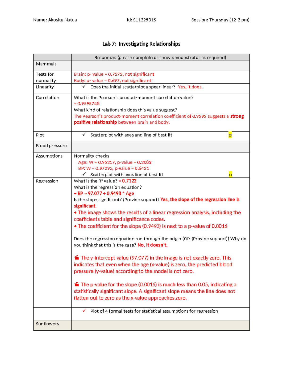 Practical 7 - Page 1 ( S11225318) - Lab 7: Investigating Relationships ...