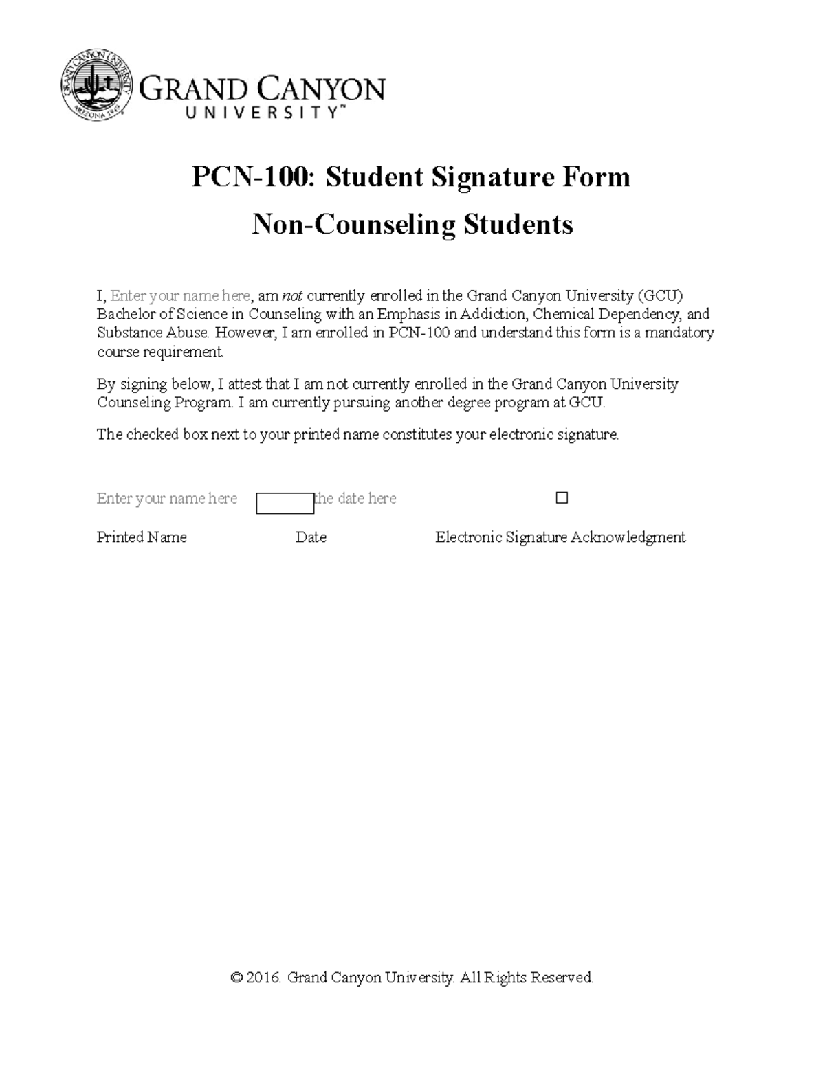 State credential signature form - PCN-100: Student Signature Form Non ...