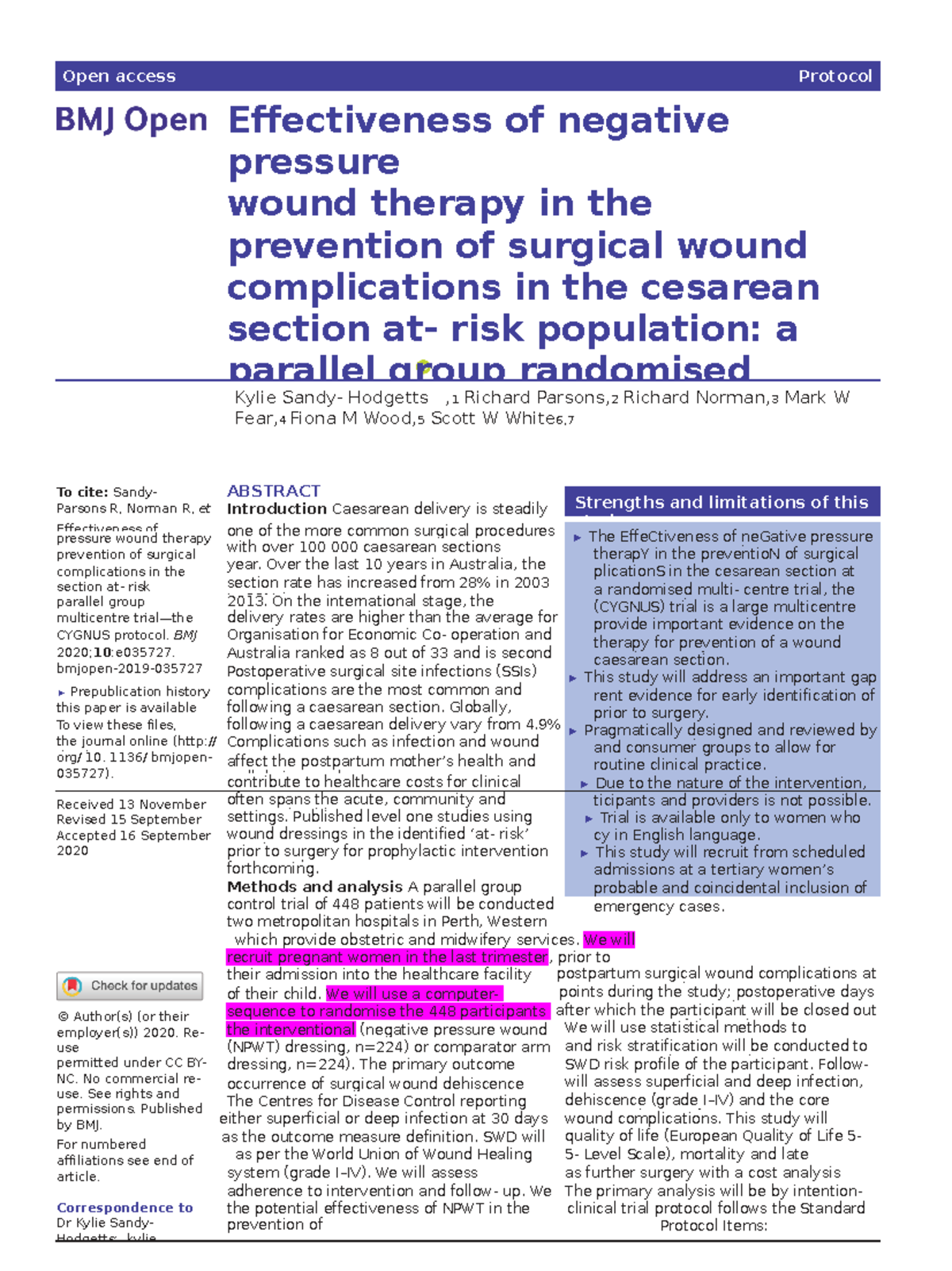 Cat artikel - 8 voor EBP, cat schrijven - Open access Protocol ...