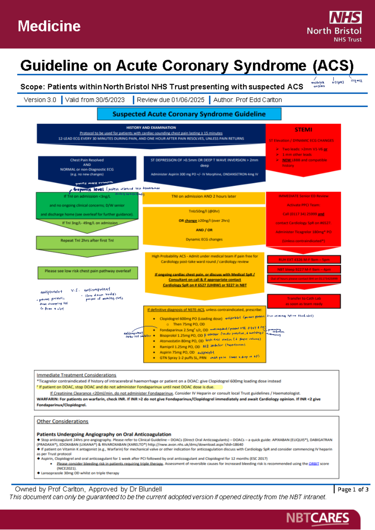 NBT+Cardiology+ACS+Guidelines - Owned by Prof Carlton, Approved by Dr ...