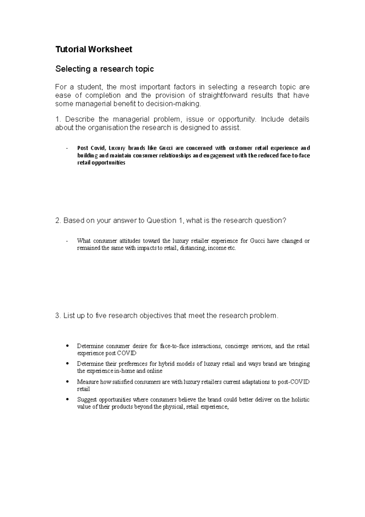 Tutorial-Week-3 - N/A - Tutorial Worksheet Selecting a research topic ...