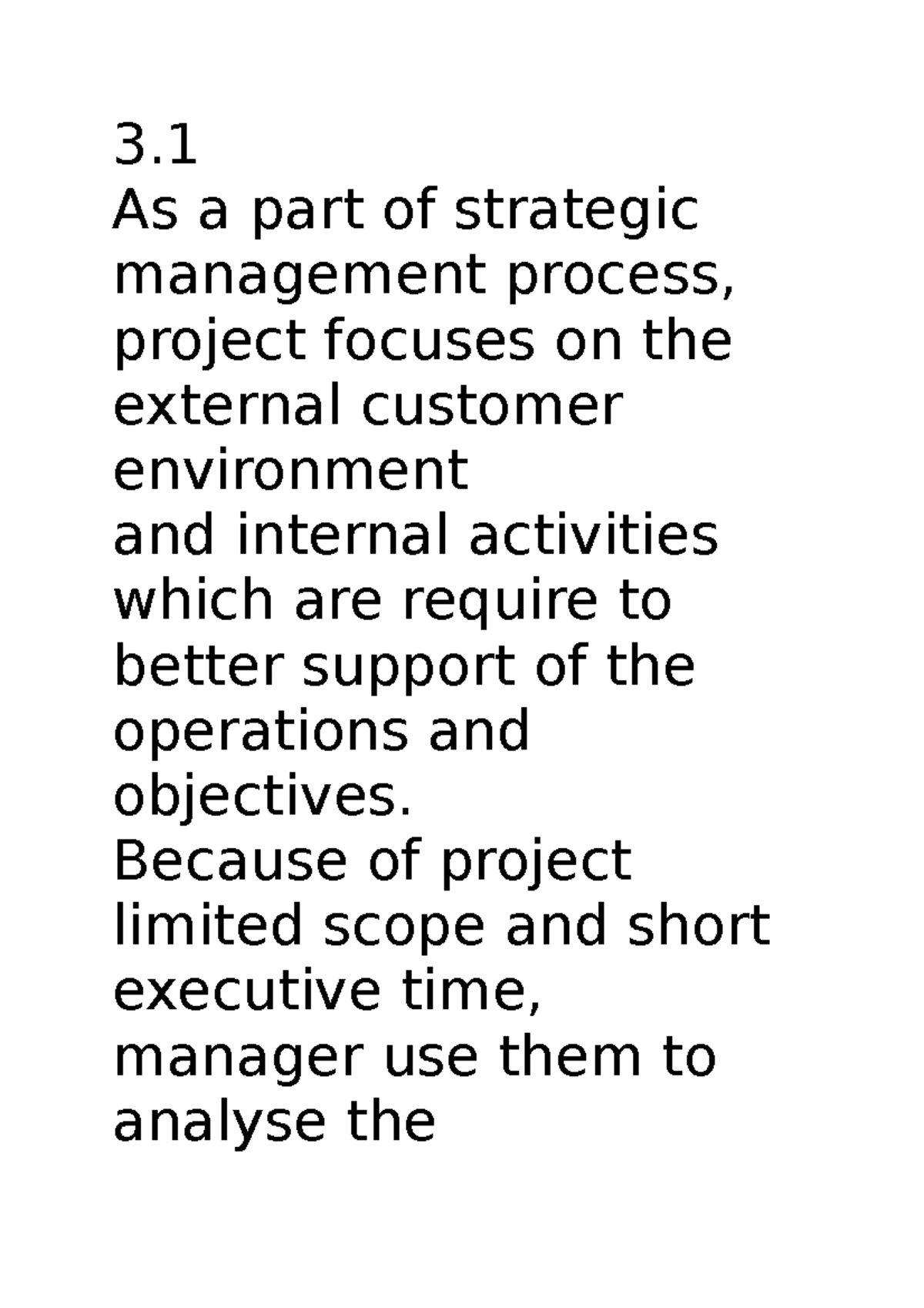 Lab week 3 - LAB/TUTORIAL - 3. As a part of strategic management ...