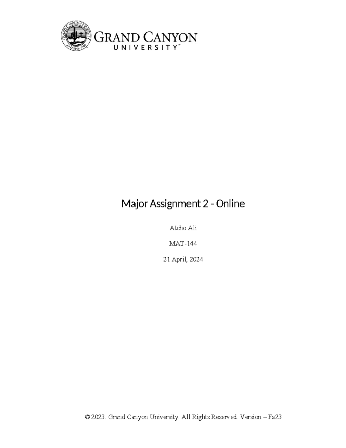 MAT-144-RS-Online-MA2 Write-up Ali - Major Assignment 2 - Online Atcho ...