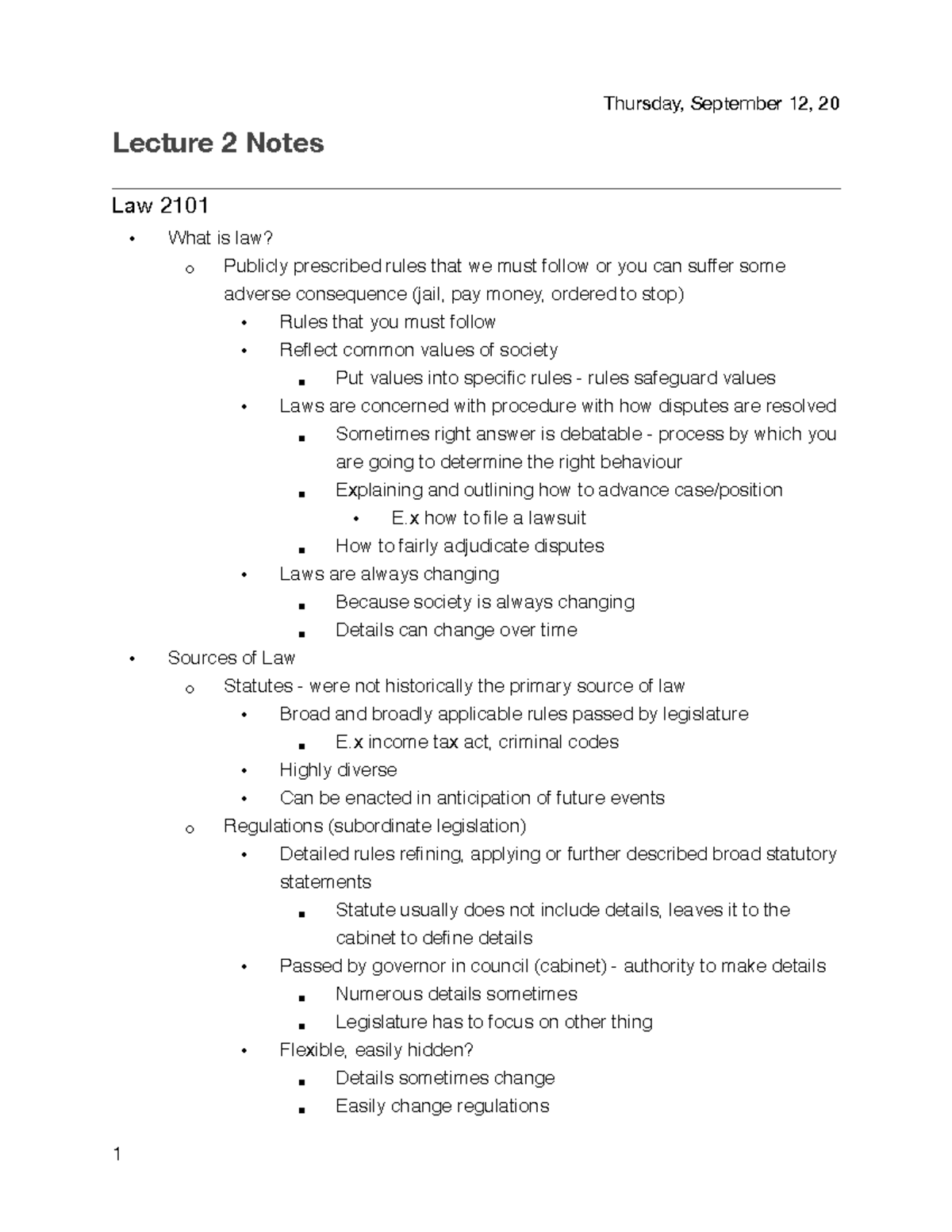 Lecture 2 PDF - Sherrin. - Lecture 2 Notes Law 2101 What is law ...