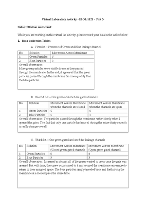 Assignment Activity Unit 4 - BIOL 1121 - Assignment Activity Unit 4 This assignment will help ...