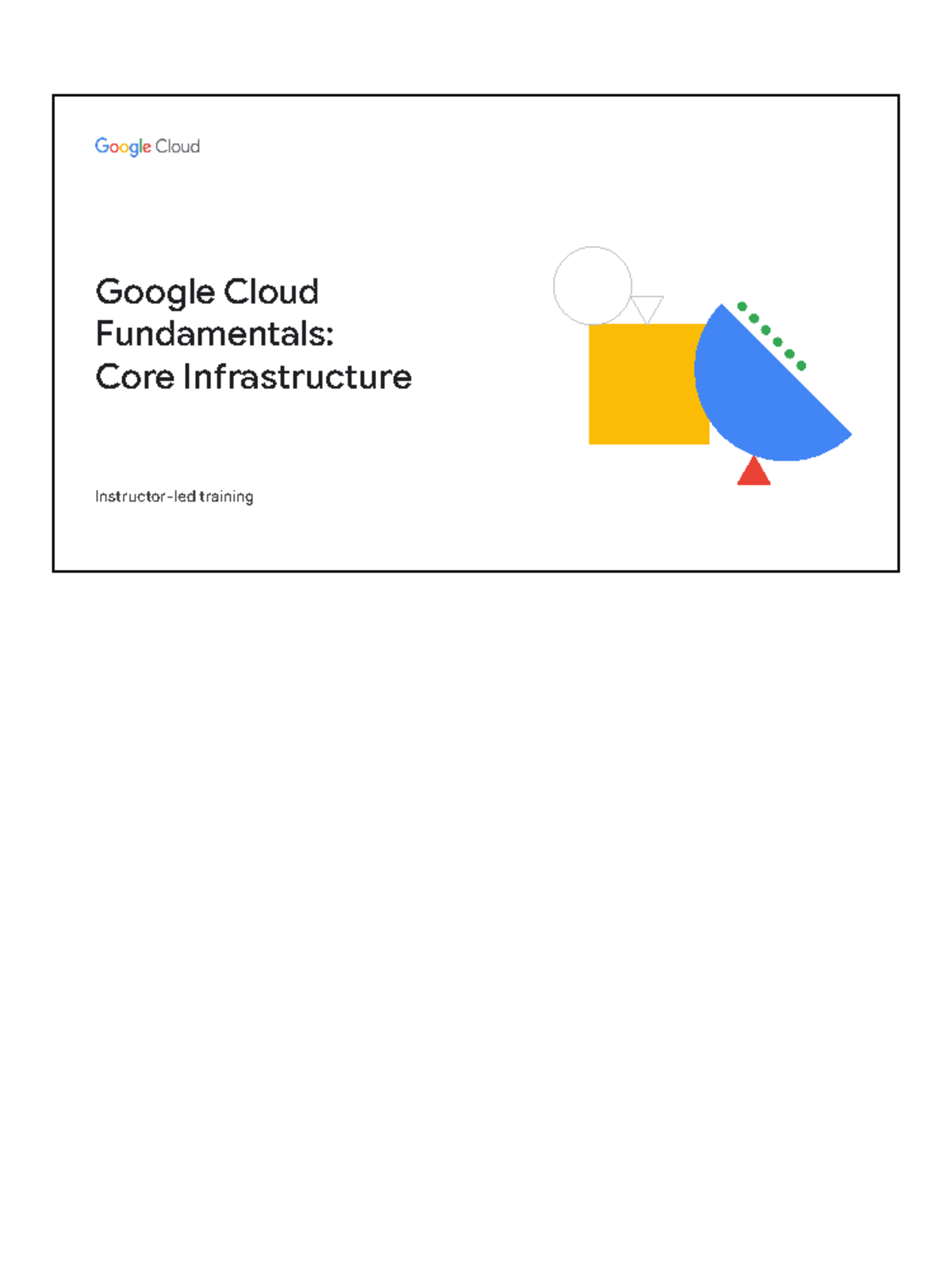 M1 T- Gcpfci-B Core Infrastructure 5.0 ILT - Google Cloud Fundamentals: Core Infrastructure ...