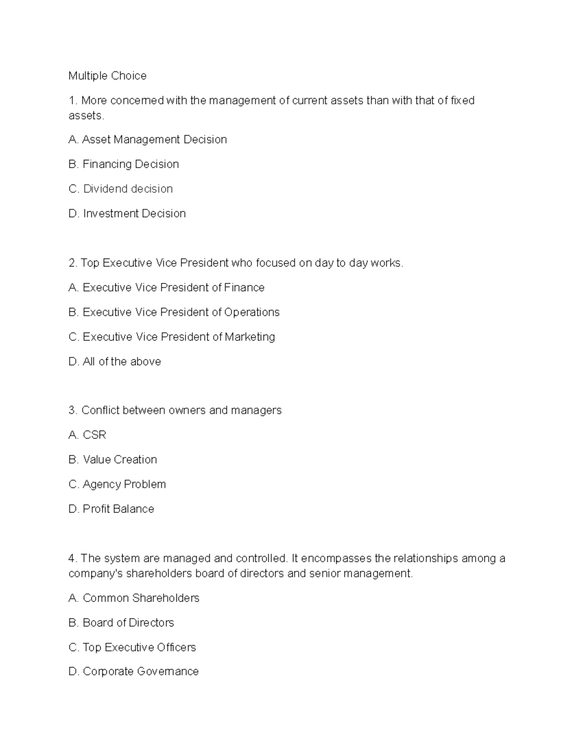 framework-of-financial-management-multiple-choice-more-concerned-with