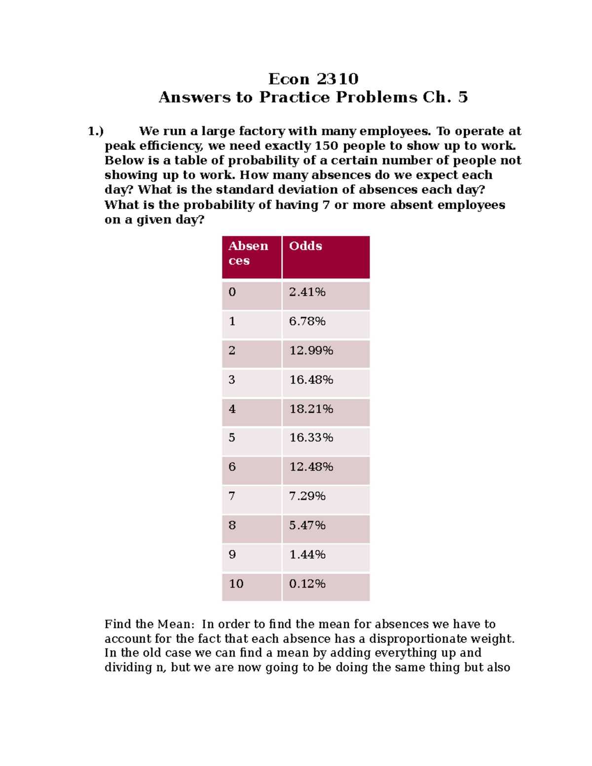 Ch5 Solutions - Answers to Binomial Distribution and Frequencies ...