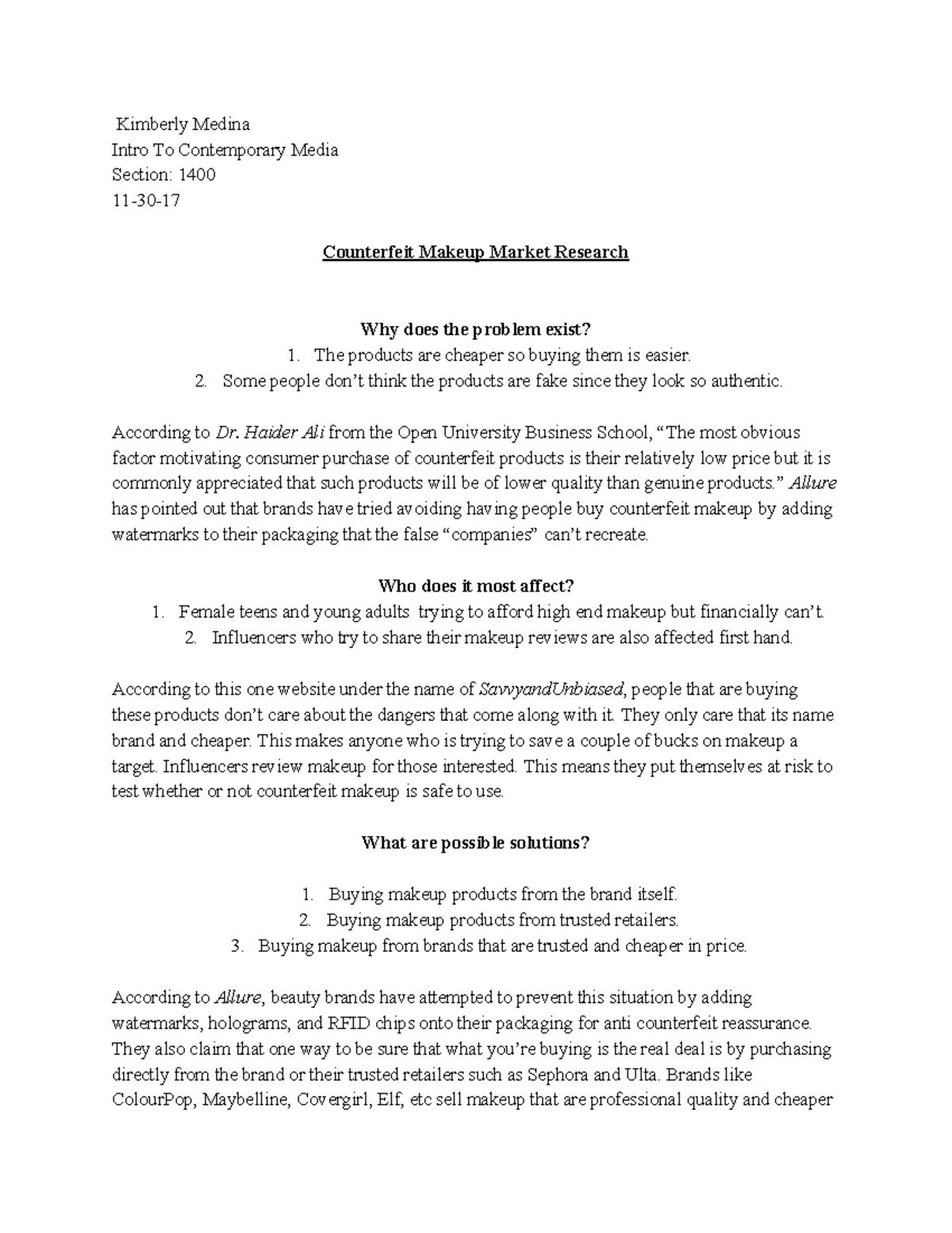 Media Final Project - Kimberly Medina Intro To Contemporary Media ...