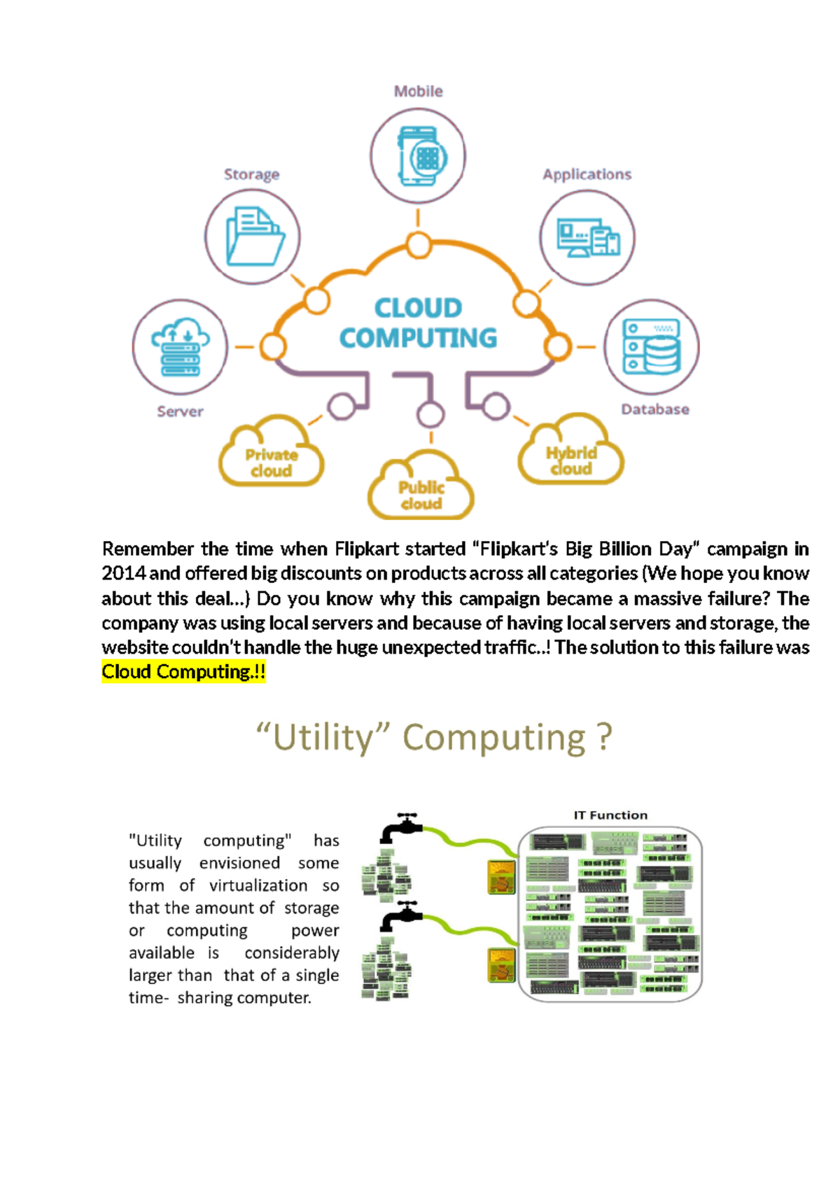 Cloud Computing - Remember the time when Flipkart started “Flipkart’s Big Billion Day” campaign ...