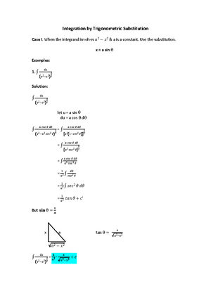 Integral Calculus (Power Formula) - Calculus 2 Formulas: d(c) = 0 d(x ...