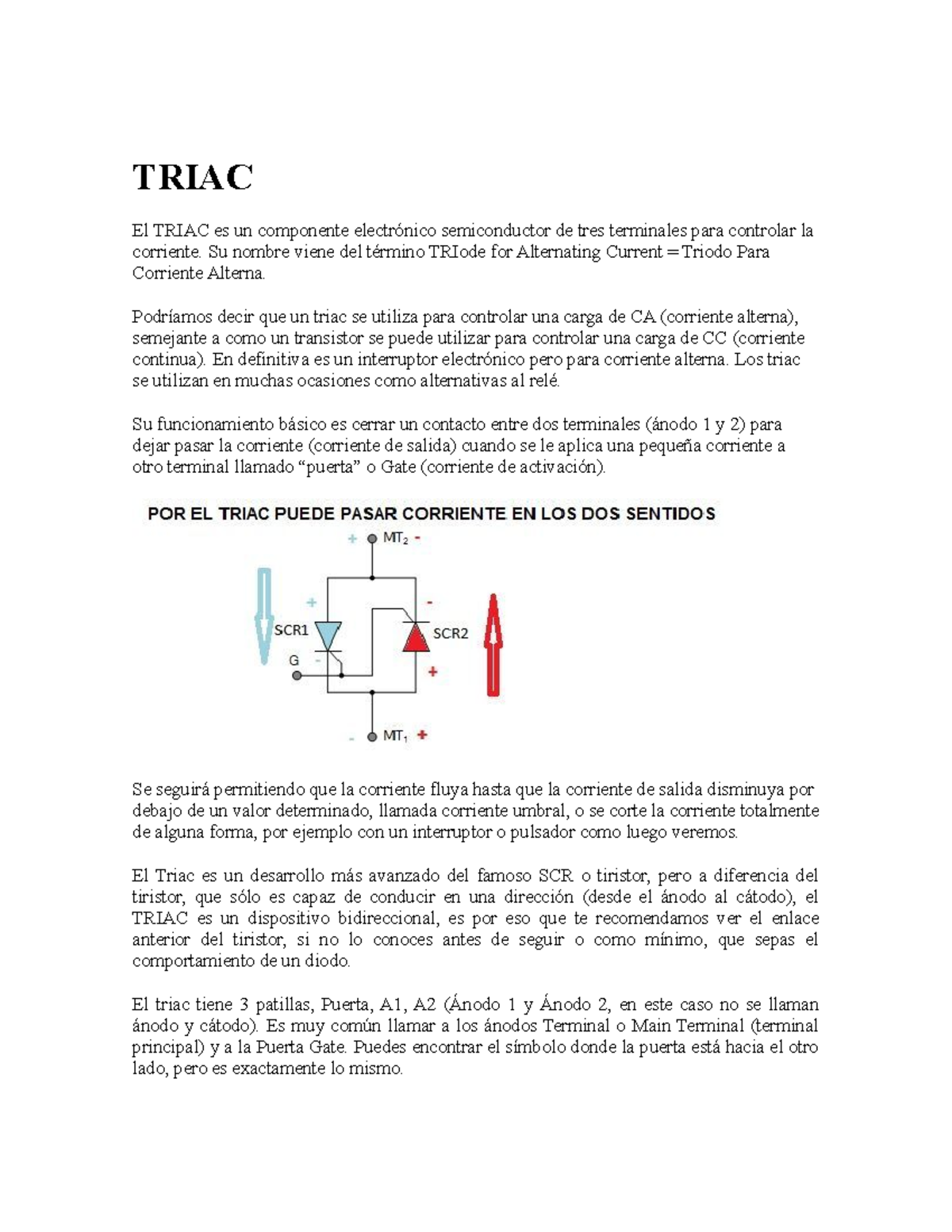 Triac pot - Lecture notes 1 - TRIAC El TRIAC es un componente ...