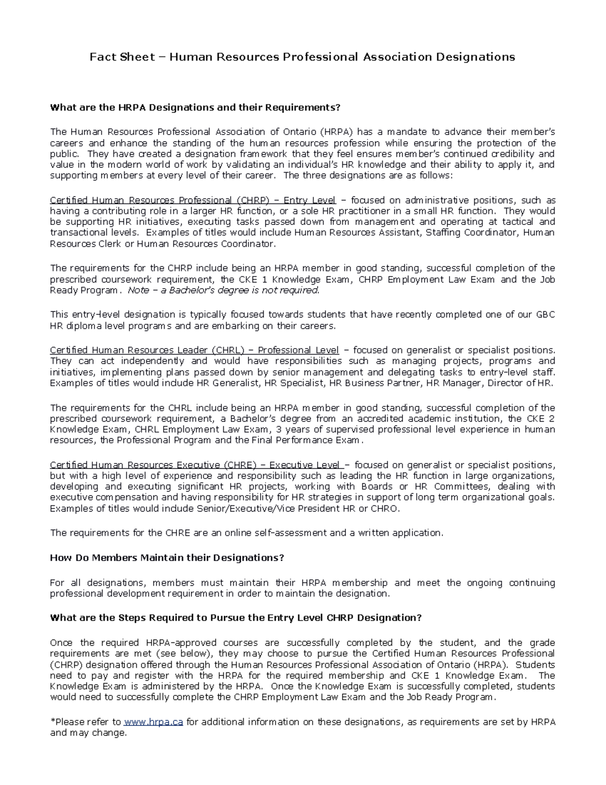 HRPA Fact Sheet - September 2019 - Fact Sheet – Human Resources ...