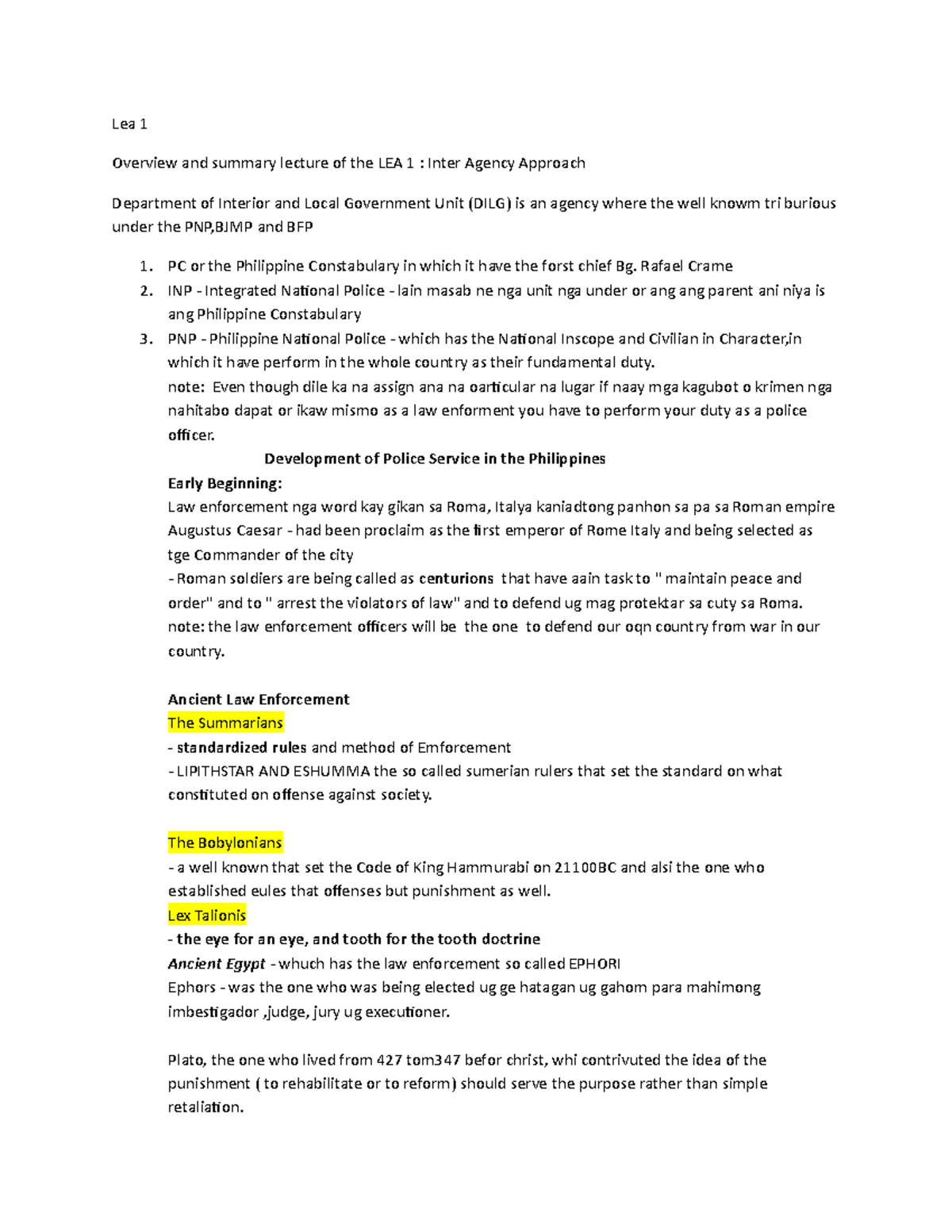 Lea 1-WPS Office - Lecture and notes for criminology student - Lea 1 ...