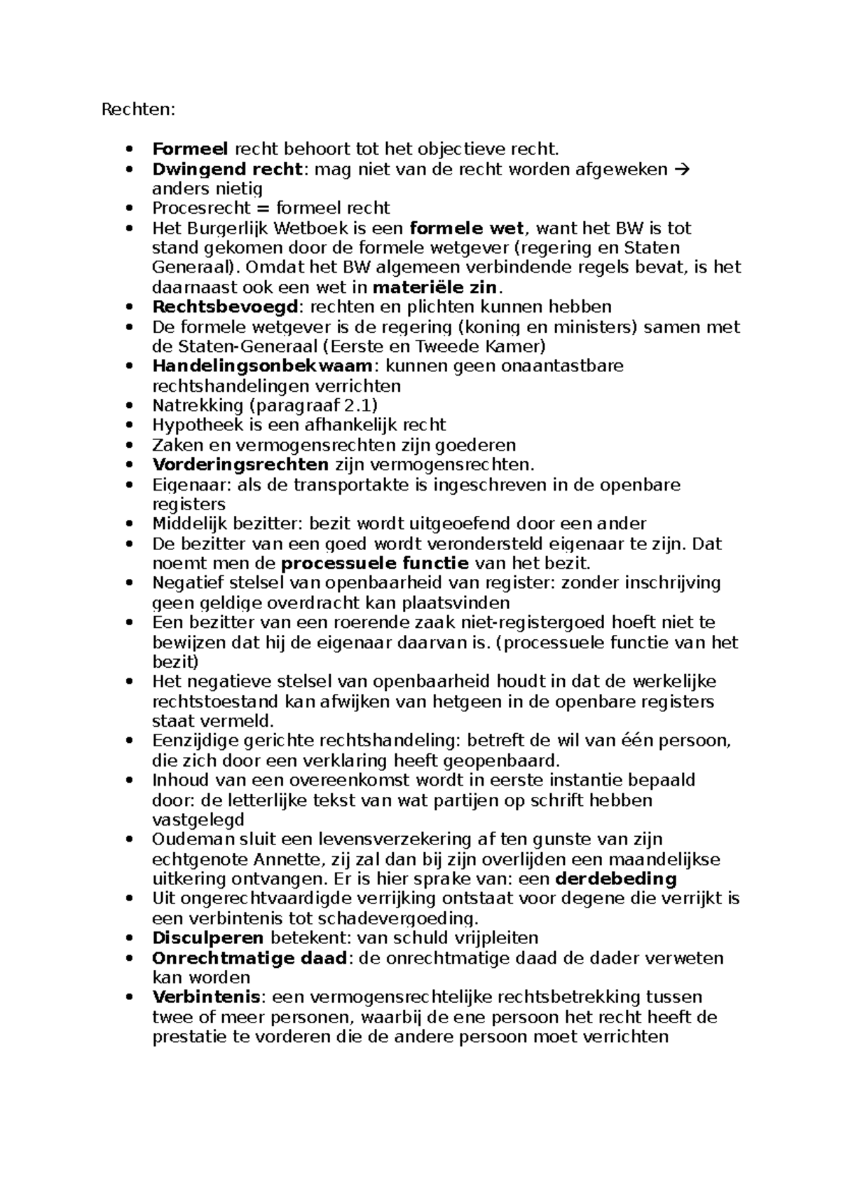 Rechten document vragen Commerciële economie - Rechten: Formeel recht ...
