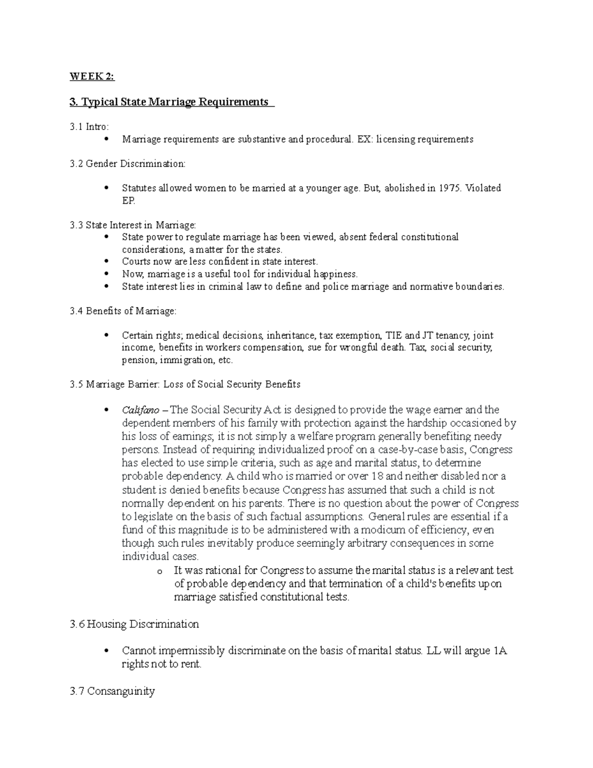 State Requirements for Marriage - WEEK 2: Typical State Marriage ...