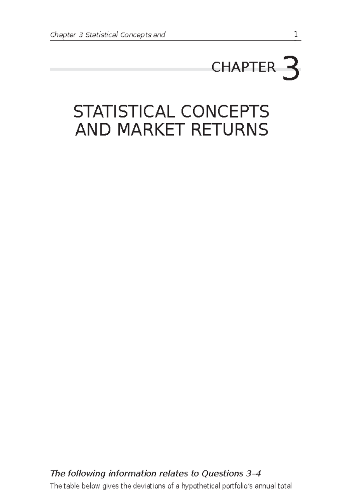Chapter 3 Questions - question - 1 2 Chapter 3 Statistical Concepts and ...