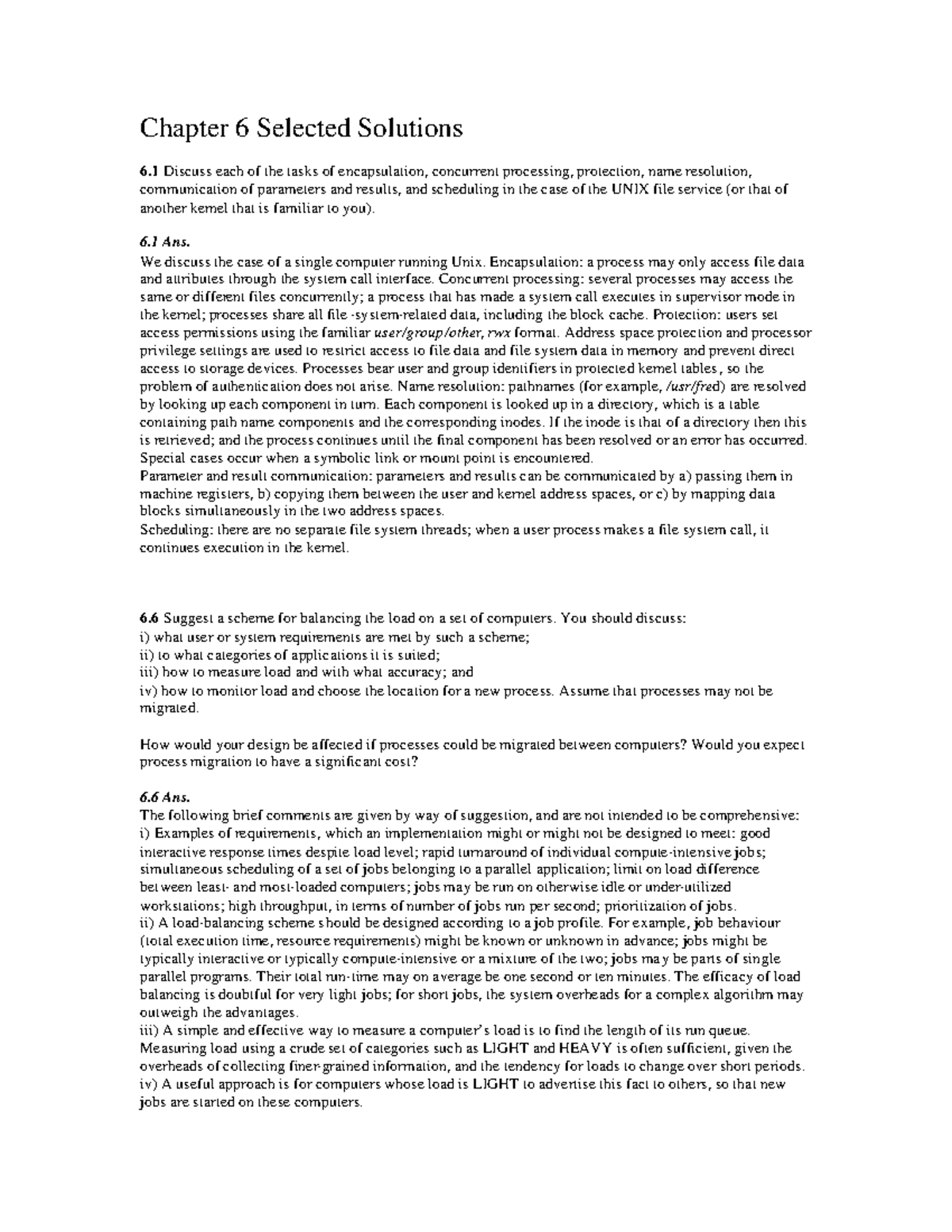 Answers 6-12-selected - Chapter 6 Selected Solutions 6 Discuss each of ...