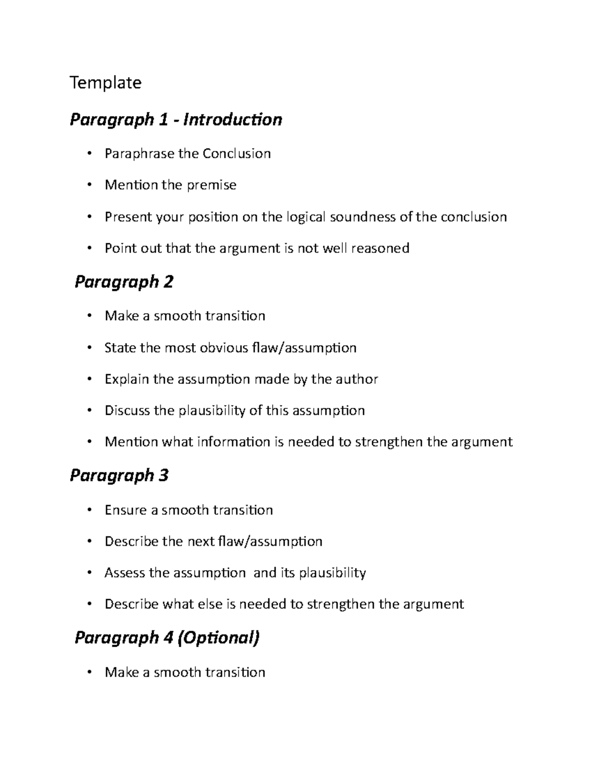 AWA Structure - fdv - Template Paragraph 1 - Introduction Paraphrase ...