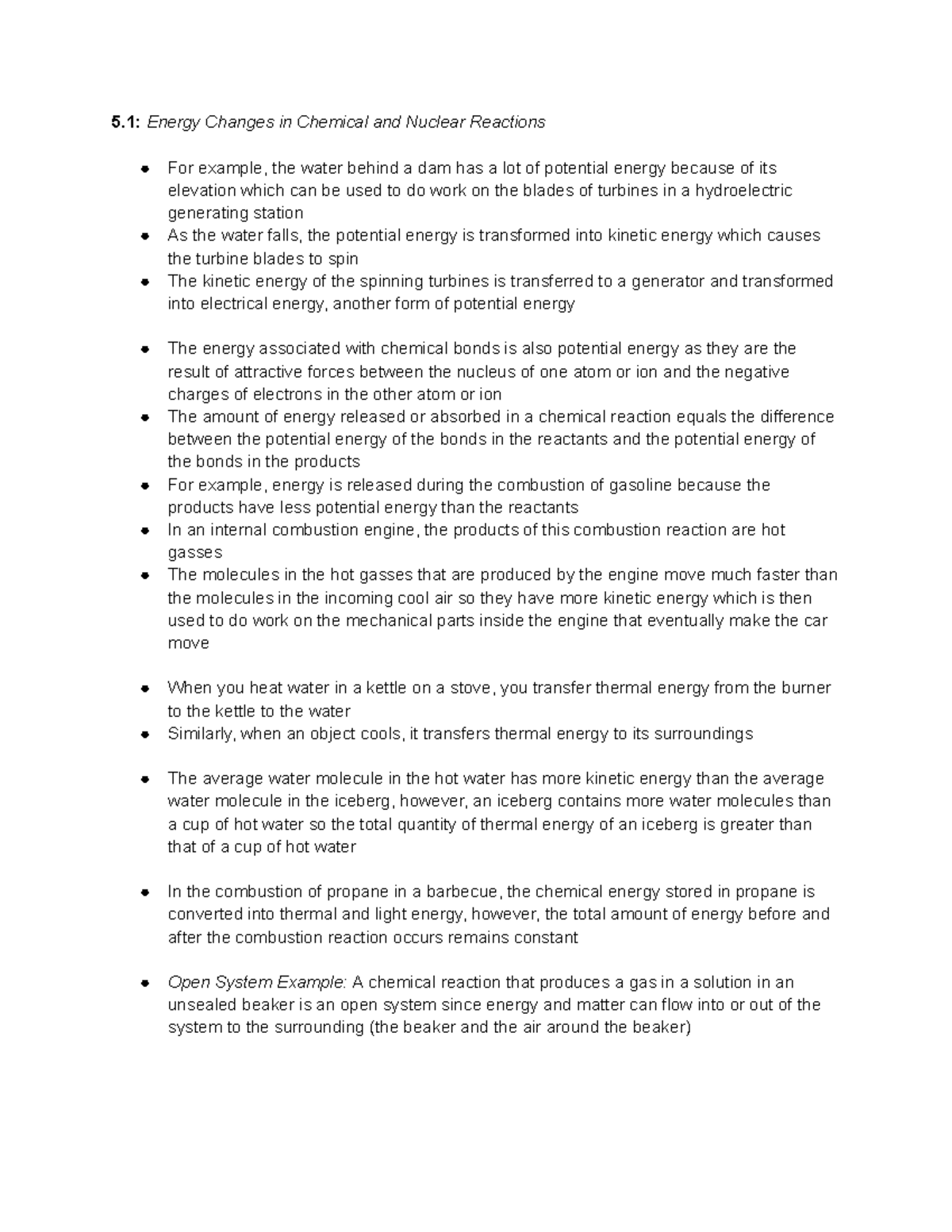 Chemistry Notes- Chapters 1, 2, 3, 5, 6 - 5: Energy Changes in Chemical ...