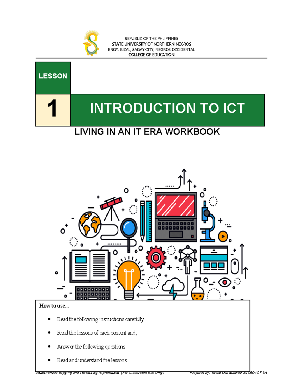 1 yhrecc Introducton to ICT2 for merge - REPUBLIC OF THE PHLIPPINES ...