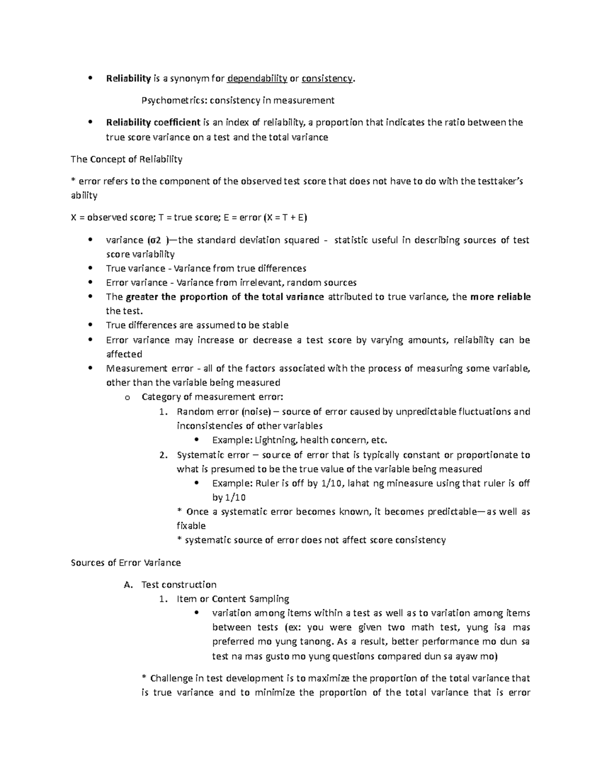 Reliability reviewer - Reliability is a synonym for dependability or ...