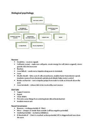 UTAS PSY112: Brain and behaviour- week 11 lecture summary - Developmental psychology The study ...