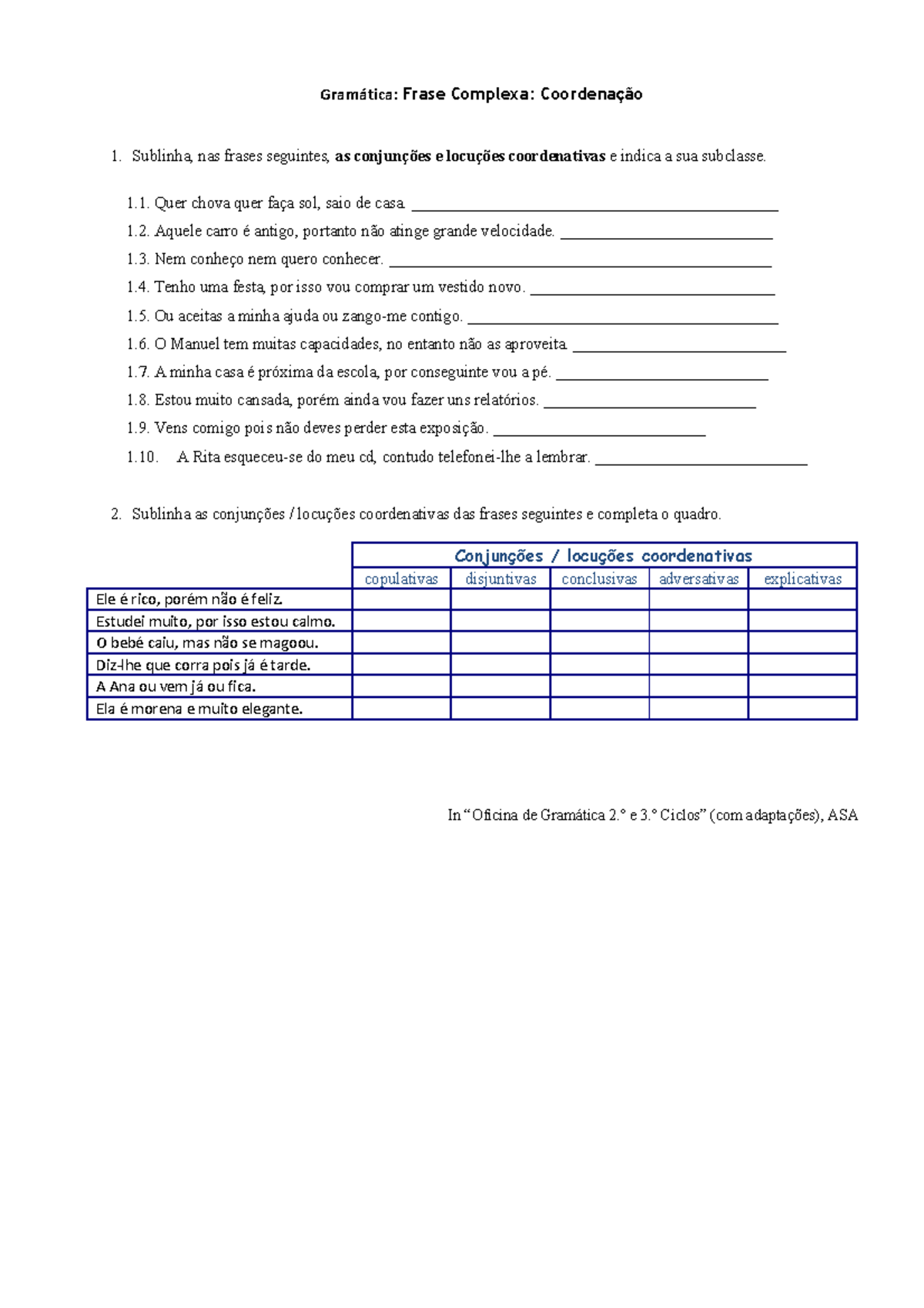 Fichatrabalhocoordenao-130407132605-phpapp 01 - Gramática: Frase ...