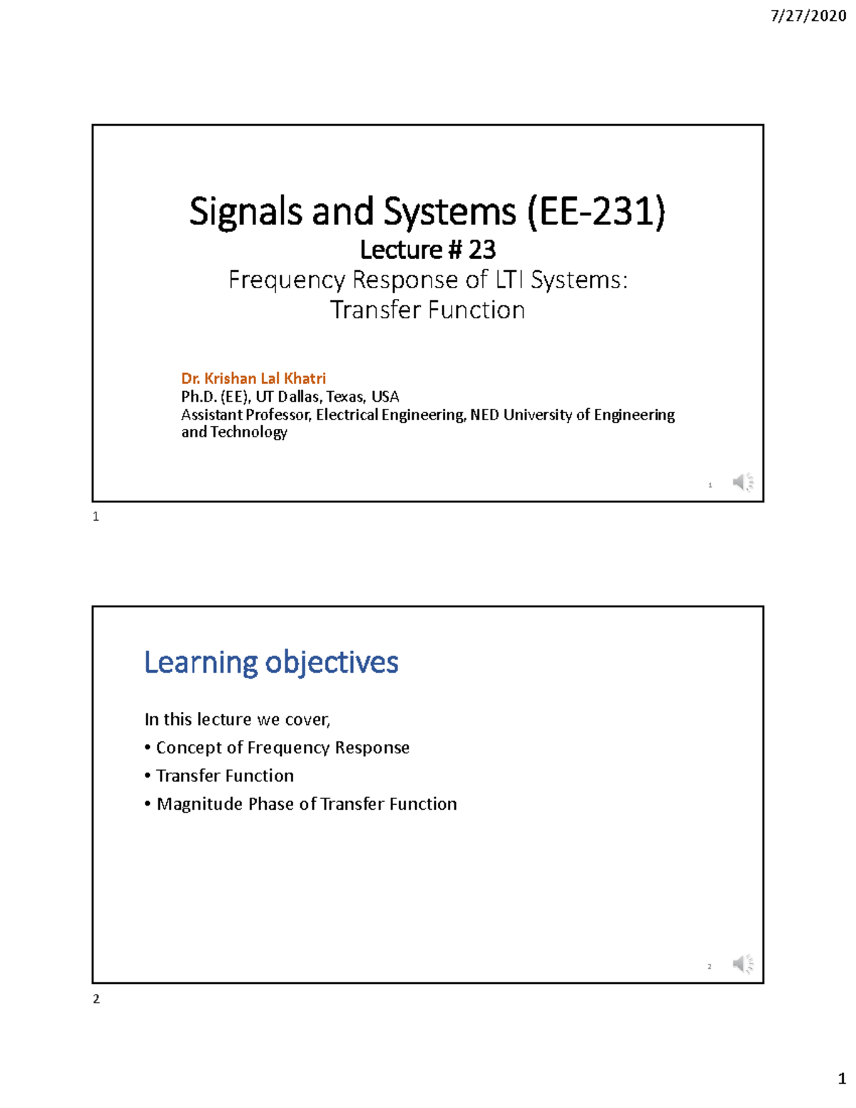 Sn S Handouts W8 L2 - SIGNALS AND SYSTEMS WORK - Signals and Systems ...