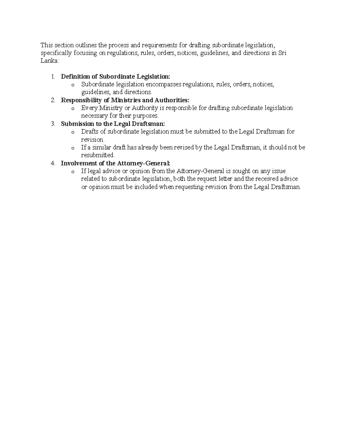 legislative drafting - This section outlines the process and ...