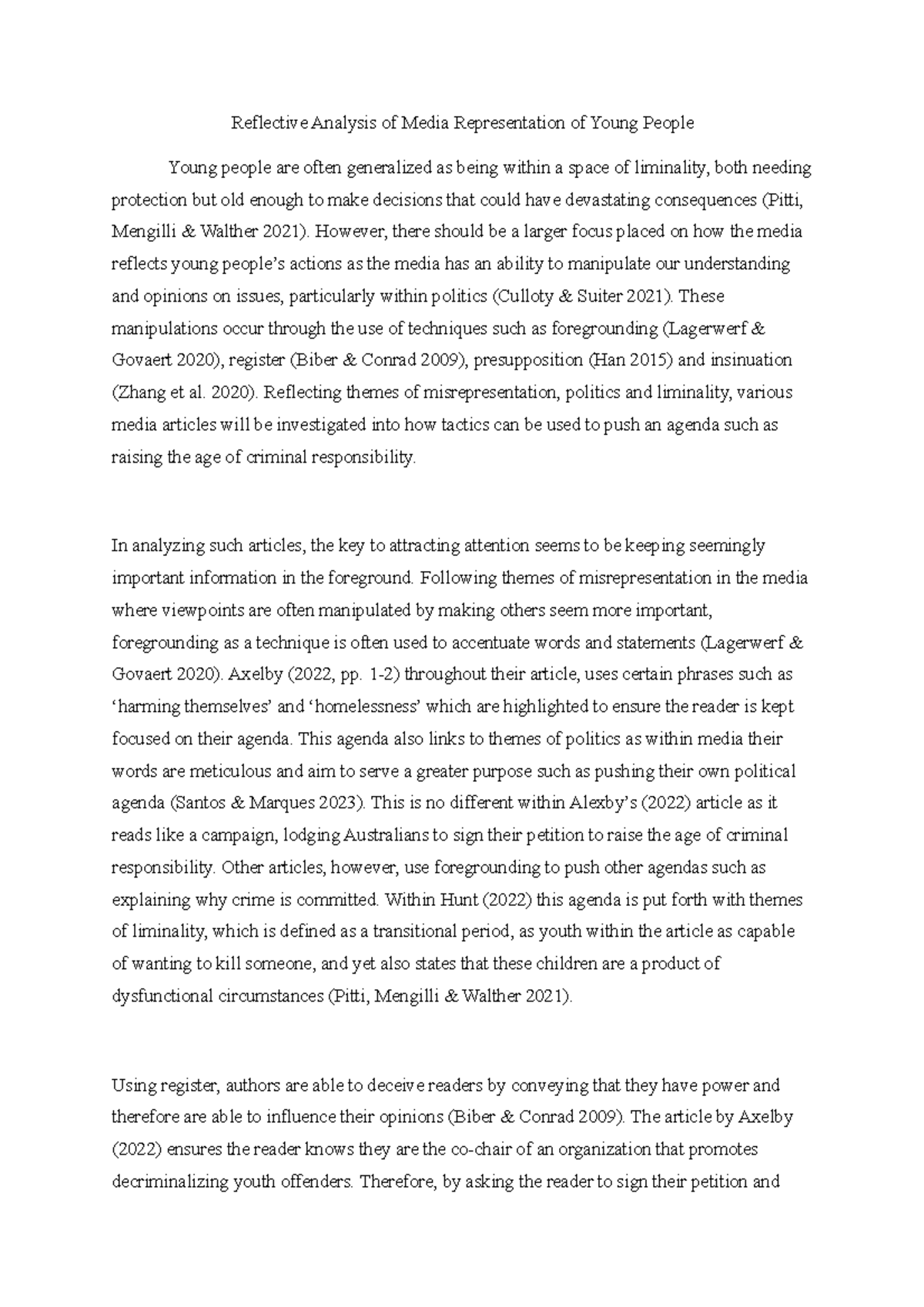 Has353 - media assessment - Reflective Analysis of Media Representation ...