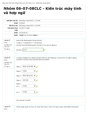 300 cau hoi trac nghiem kien truc may tinh - Ch­¬ng 1. Giíi thiÖu chung 1 Tr×nh tù xö lý th«ng ...