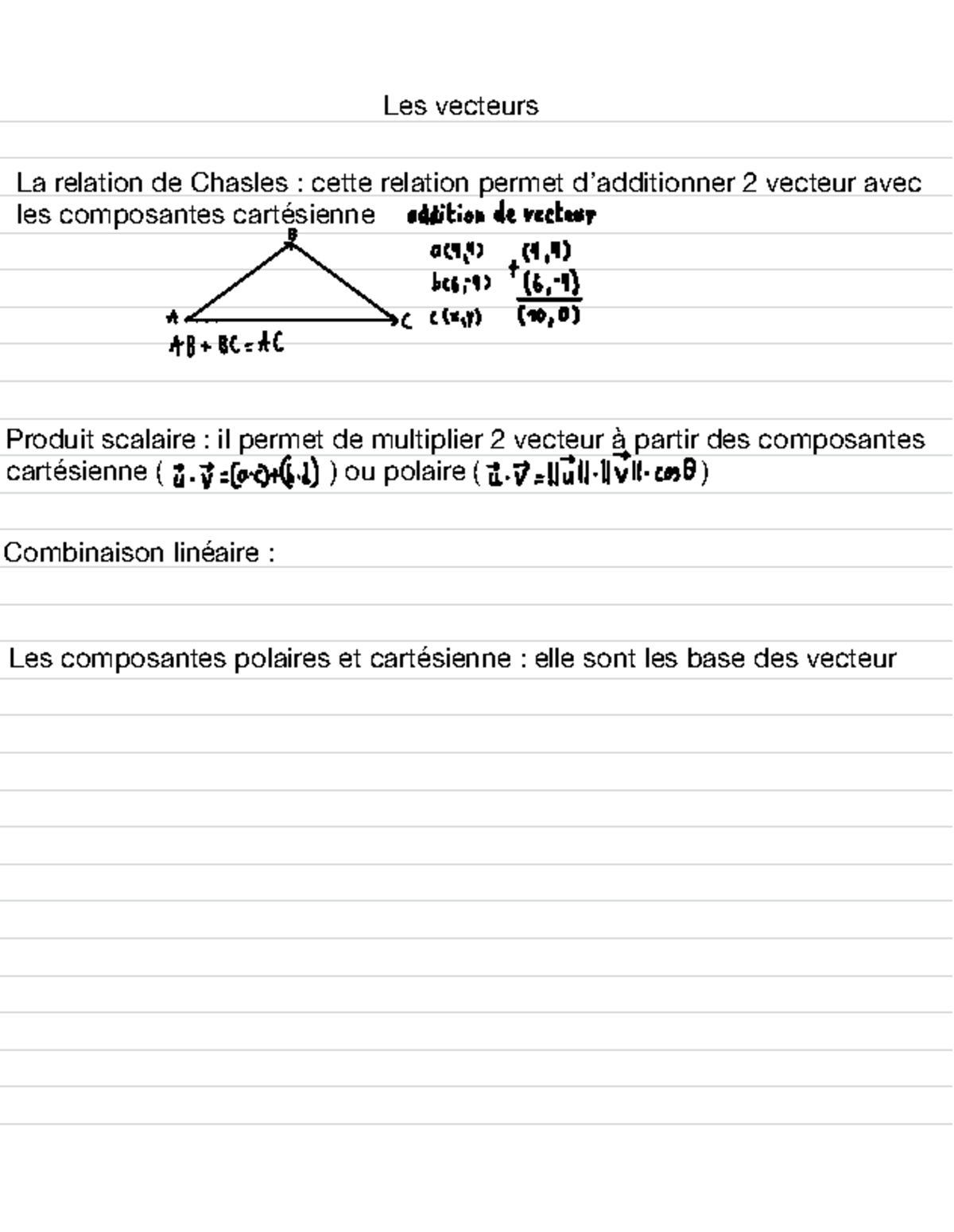 Présentation Jeudi 2 les vecteurs - Les vecteurs La relation de Chasles ...