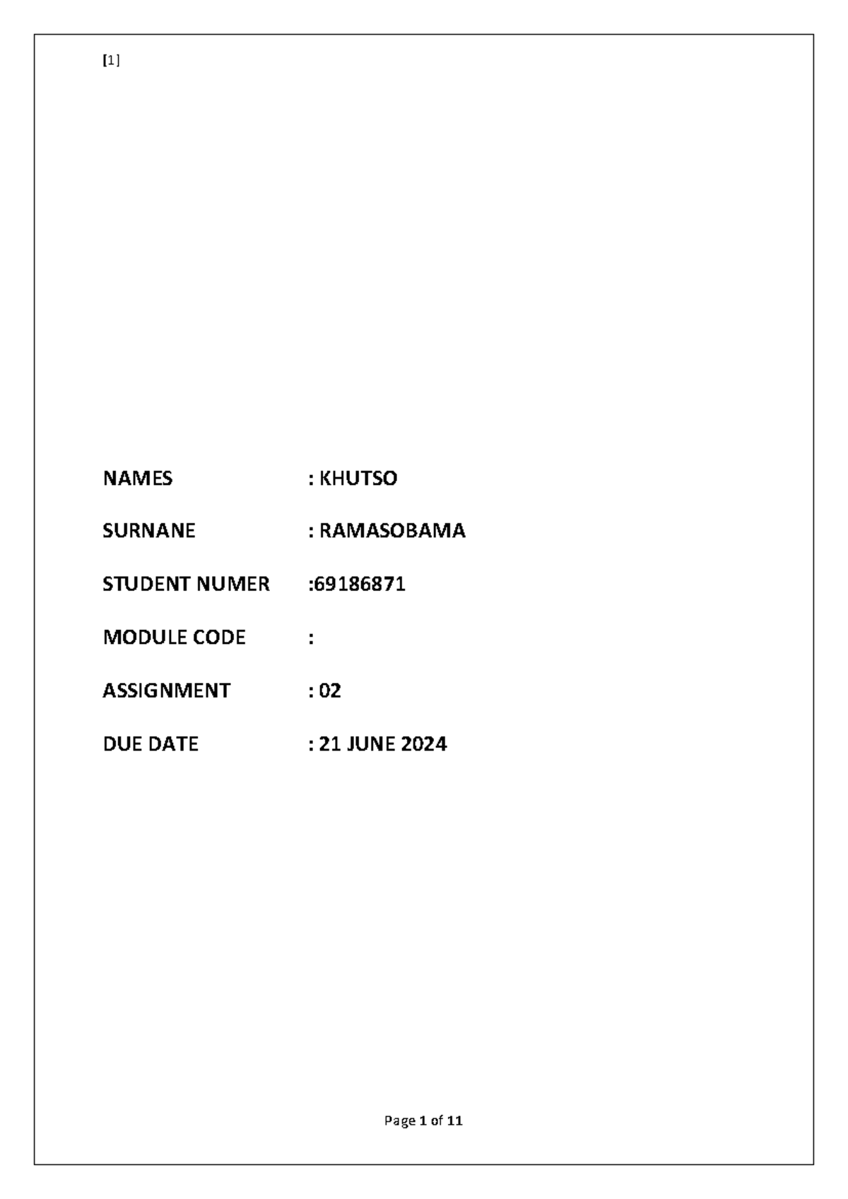 Tam2601 prescribed book - NAMES : KHUTSO SURNANE : RAMASOBAMA STUDENT ...