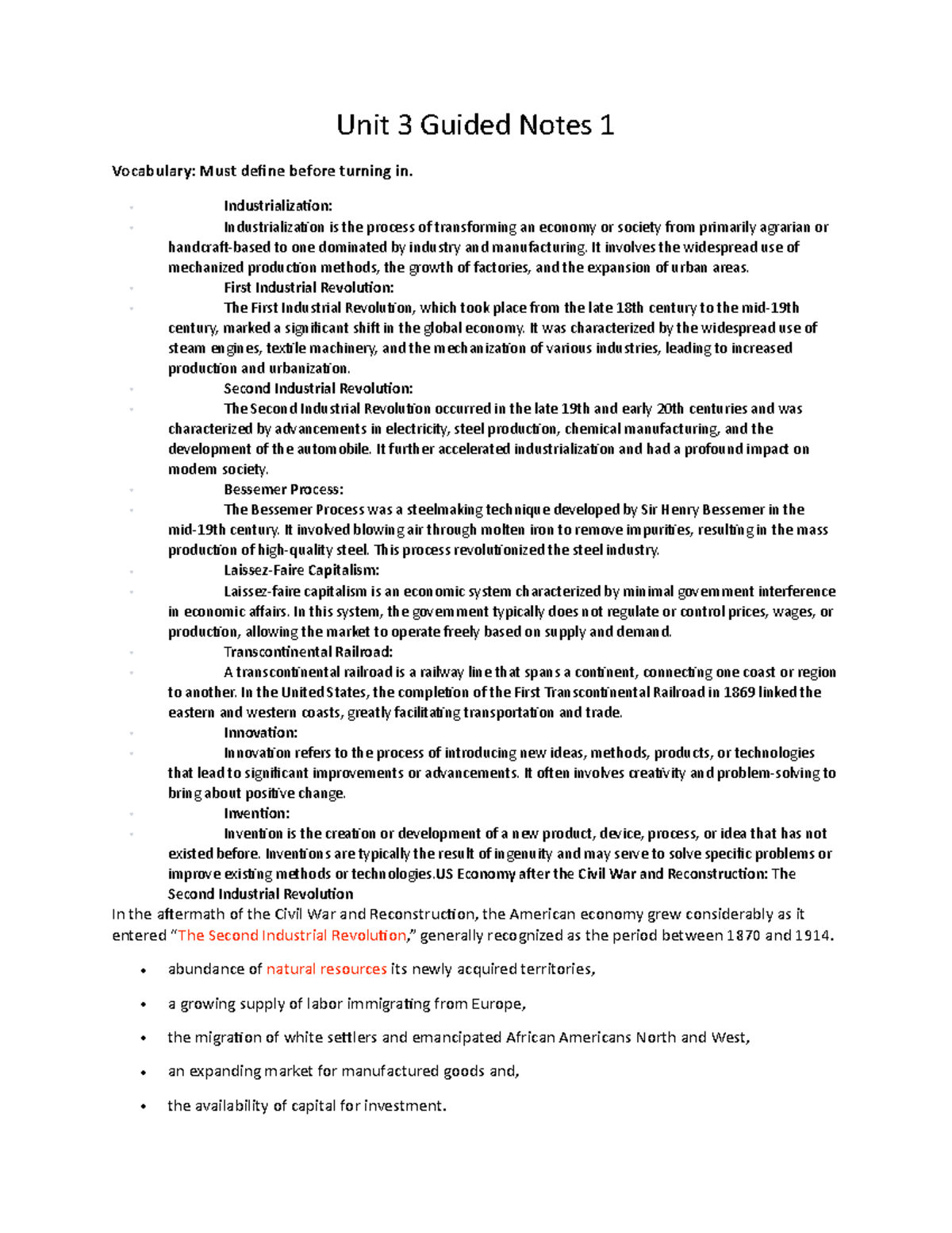 Unit 3 Guided Notes 1 - Everything is there - Unit 3 Guided Notes 1 ...