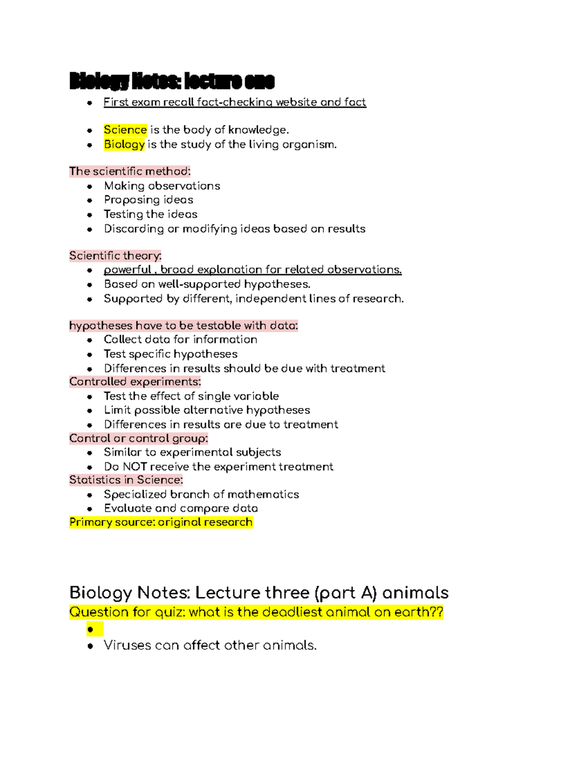 What is science - notes are a summary over scientific theory. - Biology ...