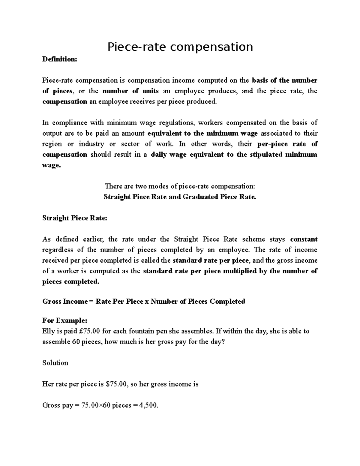 5.5 Piece-Rate Compensation Handout Baguio AND DE REAL - Piece-rate ...