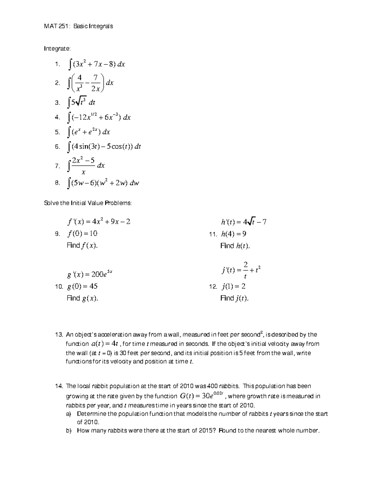 Mat251 17 These Practice Questions Are Used To Help Students