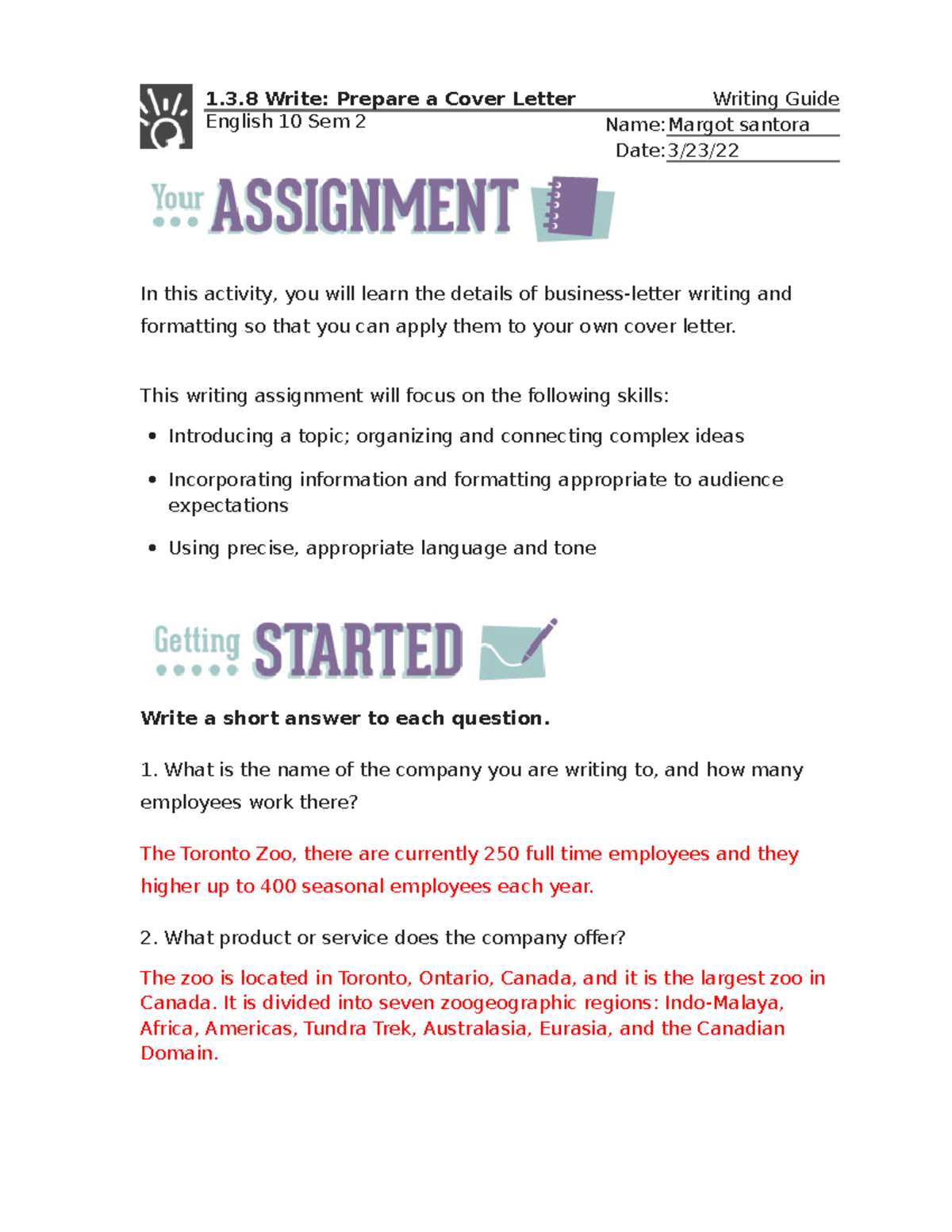 1.3.8 Write - Prepare a Cover Letter (Writing guide) - 1.3 Write ...