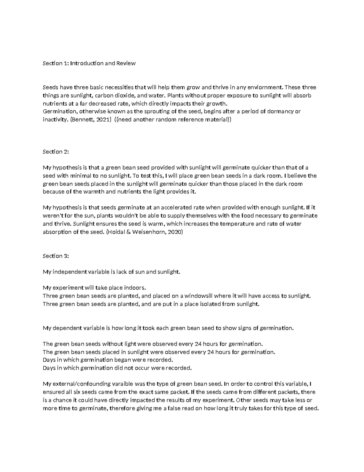 Natural Science Lab Task 1 Coursework - Passed - Section 1 ...