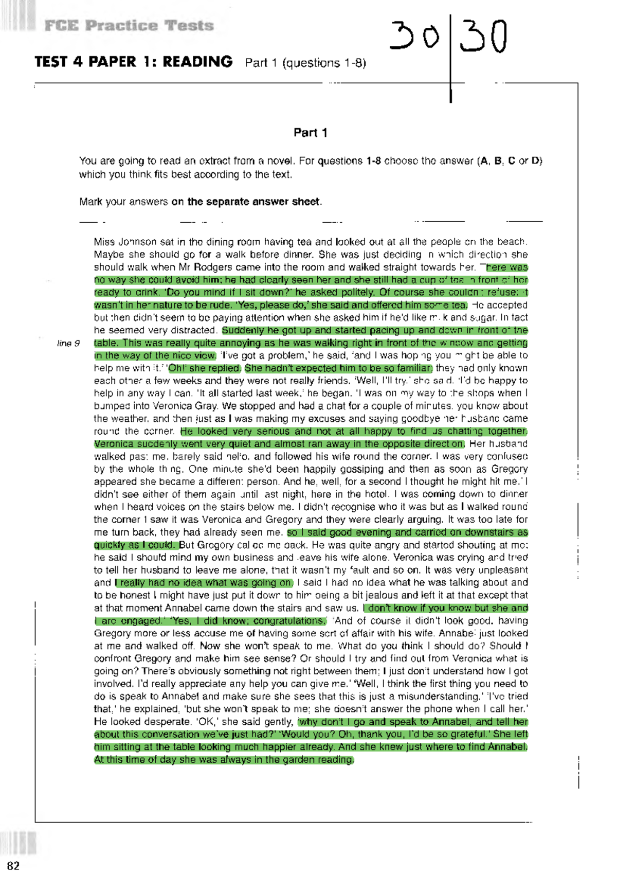 FCE Practice Test 2 Michelle Garcia Revisado Y Calificado - TEST 4 ...