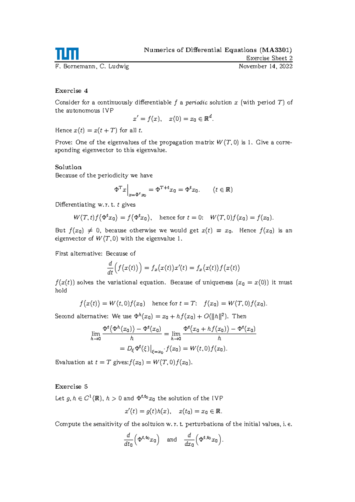 NOD Ex Sheet sol02 - Numerics of Differential Equations (MA3301 ...