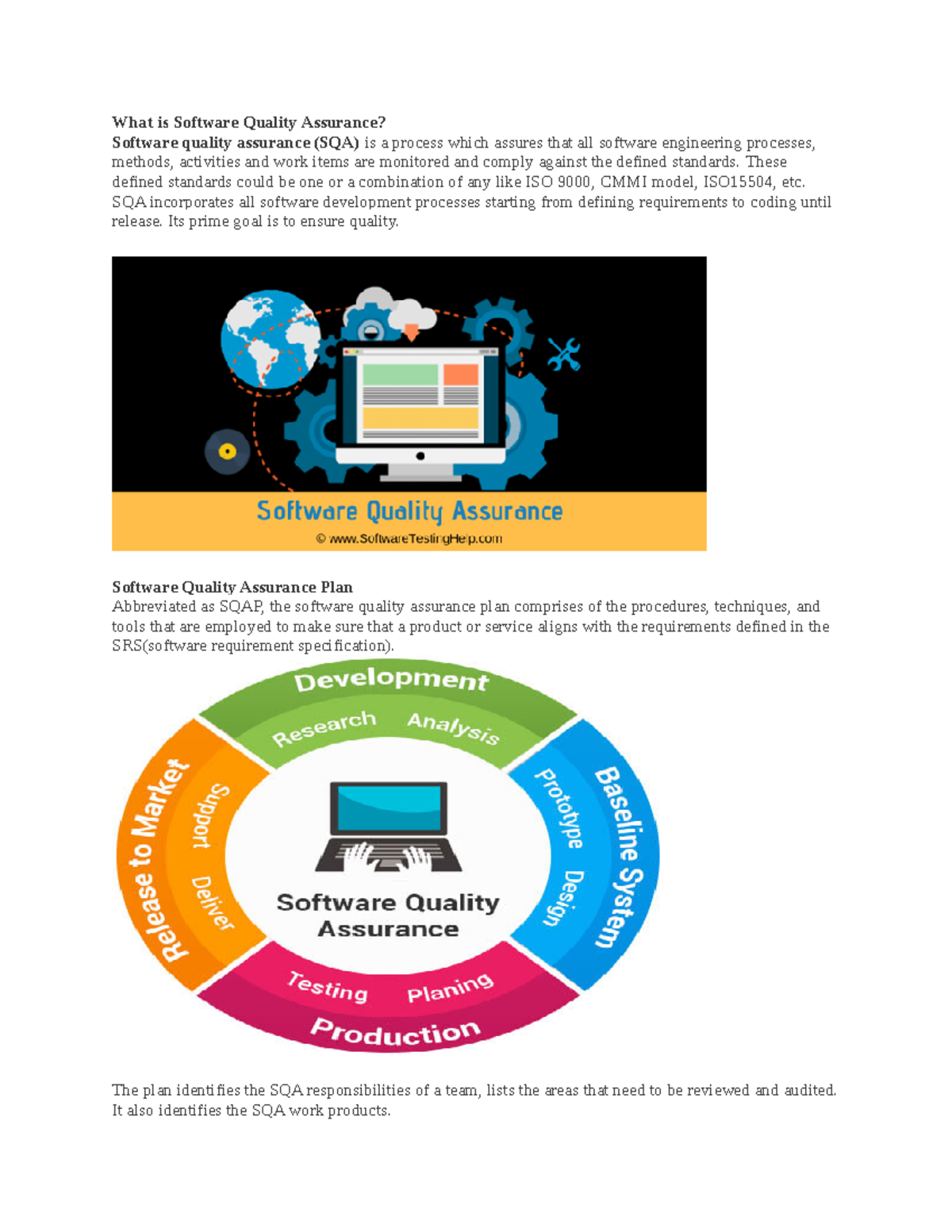 SQA - SQA - What is Software Quality Assurance? Software quality ...