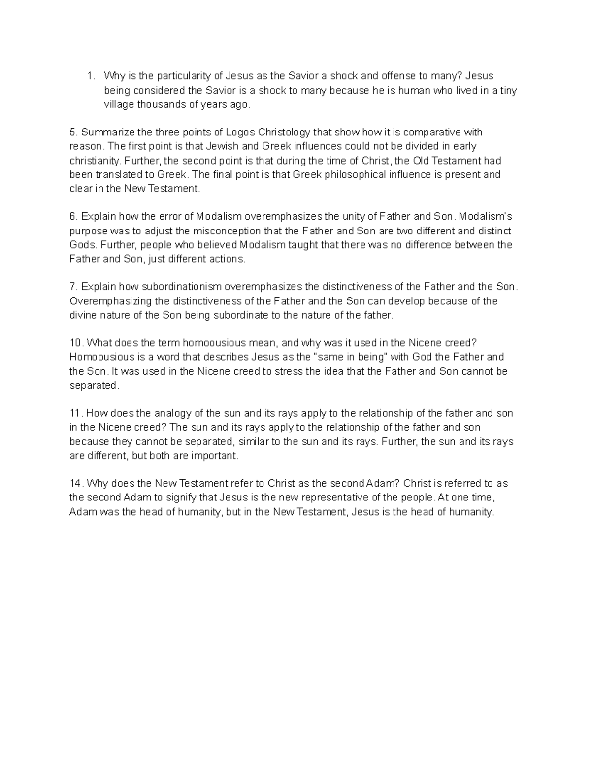 book questions theo - Why is the particularity of Jesus as the Savior a ...