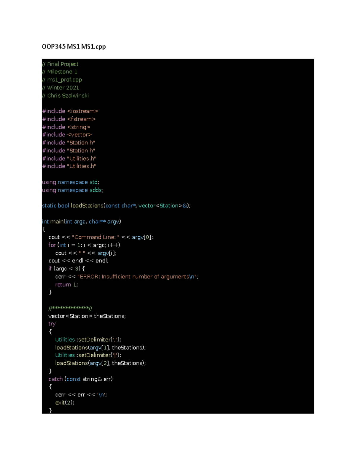 OOP345 MS1 - getItemName()